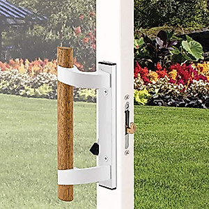 Prime-Line C 1204 Sliding Glass Door Handle Set – Replace Old or Damaged Door Handles Quickly and Easily – White Diecast, Mortise/Hook Style, Fits 3-15/16 In. Hole Spacing (1 Set)