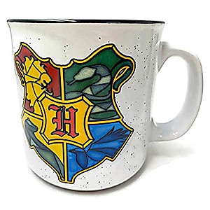 Silver Buffalo Harry Potter Hogwarts Crest Camper Ceramic Mug, 20 Ounces
