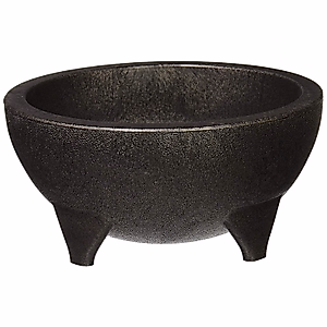 LavoHome 6 Pack of Salsa Bowls, Black Plastic Mexican Molcajete Chips Guacamole, Serving Dish, Sauce Cup, Side dish, Snack, Chips, Dip, Nuts or Candy. Great to use at any event