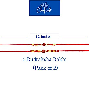 CHERKRAFT Rakhi for Brother Thread for Men/Boy Raksha Bandhan Rudraksha Rakhi Set of 2 (Small Rudraksha 1)