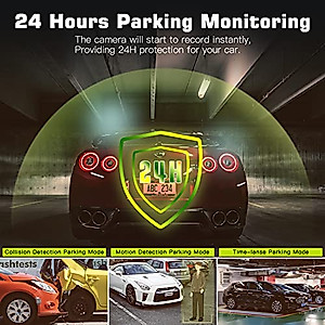 Dash Cam 4K, Dash Camera for Cars 2160P Dash Cam Front Car Camera with WiFi/App Dash Cam for Trucks Dashcams with Super Night Vision, Loop Recording, 24 Hours Parking Mode, G-Sensor, Support 512GB Max