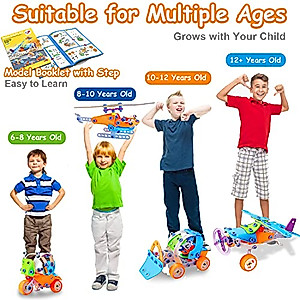 Kids Building Games STEM Toys for 6 7 8 9+ Year Old Boys Birthday Gifts, 132PCS Educational Autistic Building Toys for Boys Ages 6-8 8-10 8-12 Stem Engineering Kit Creative Learning Steam Activities