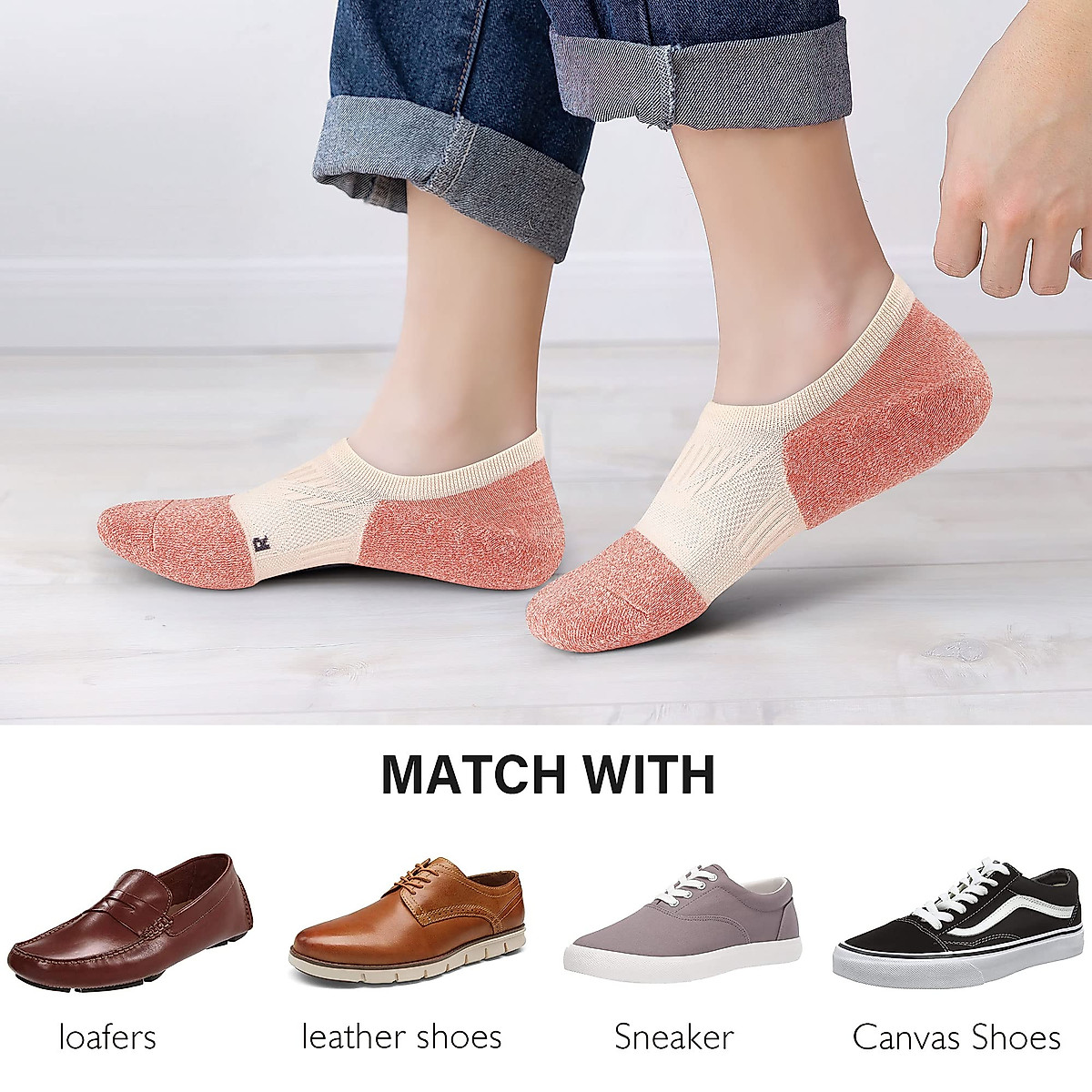 Gonii No Show Socks Womens Athletic Compression Running Low Cut Cushioned Socks 5 Pairs