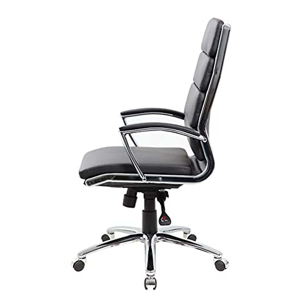 Boss Office Products CaressoftPlus Executive Chair, Traditional, Metal Chrome Finish 30D x 27W x 42H in