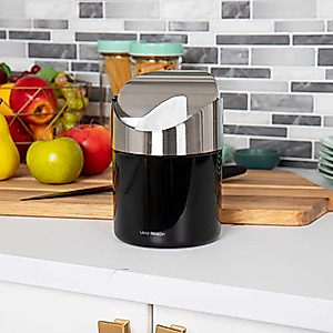 Mind Reader Mini Countertop Trash Can, 1.5 Liter/0.40 Gallon Capacity, Swivel Lid, Recycling, Compost Bin, Desktop Organizer, Set of 2, L x 4.75" W x 6.25" H, Black