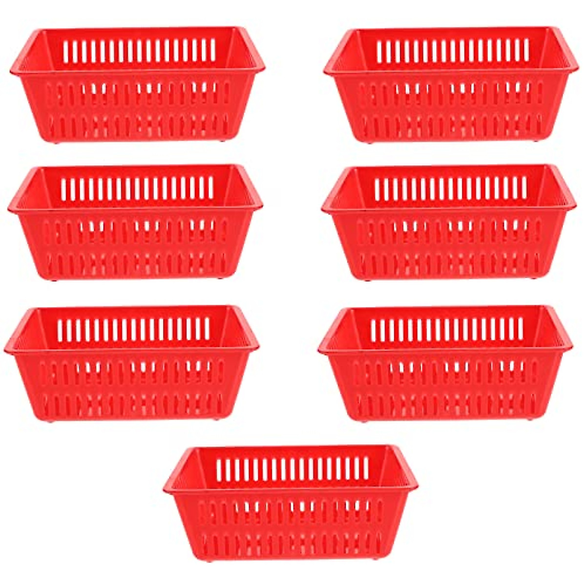 Kisangel 7pcs Coin Baskets Multipurpose Storage Basket Bin Desktop Sundries Container Sundries Organizer for Home Red