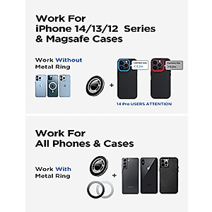 LISEN Compatible for Magsafe Car Mount for iPhone, 16 Strong Permanent Magnets Dashboard Phone Holder [Super Suction] iPhone Magsafe Car Mount Fit for iPhone 14 13 12 Pro Mini Magsafe Case All Phones