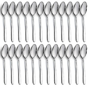 32 Piece Dinner Spoons Set, APEO 8 Inch Spoons, Silverware Spoons Only, Stainless Steel Spoon, Mirror Polished, Table Spoons for Eating, Home, Kitchen, Restaurant, Dishwasher Safe