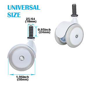 Baby Walker Wheels Replacement, Set of 4, Baby Walker Accessories, Plastic Rubber Wheels Casters, Universal Wheels (Rubber Grey)