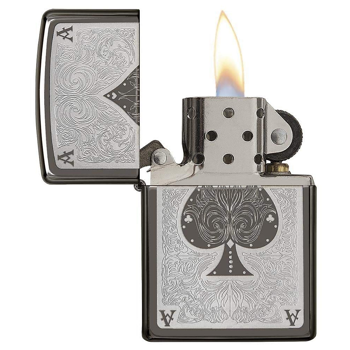 Zippo Spade Card Pocket Lighter, Black Ice