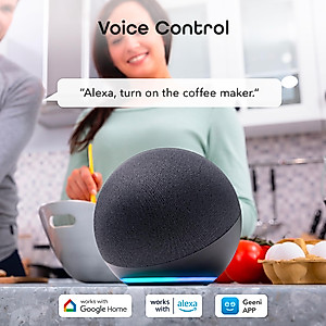 Geeni Smart Wi-Fi 4 Outlet Plug with Surge Protection, – No Hub Required – Compatible with Alexa, Google Home, White – 1-Pack