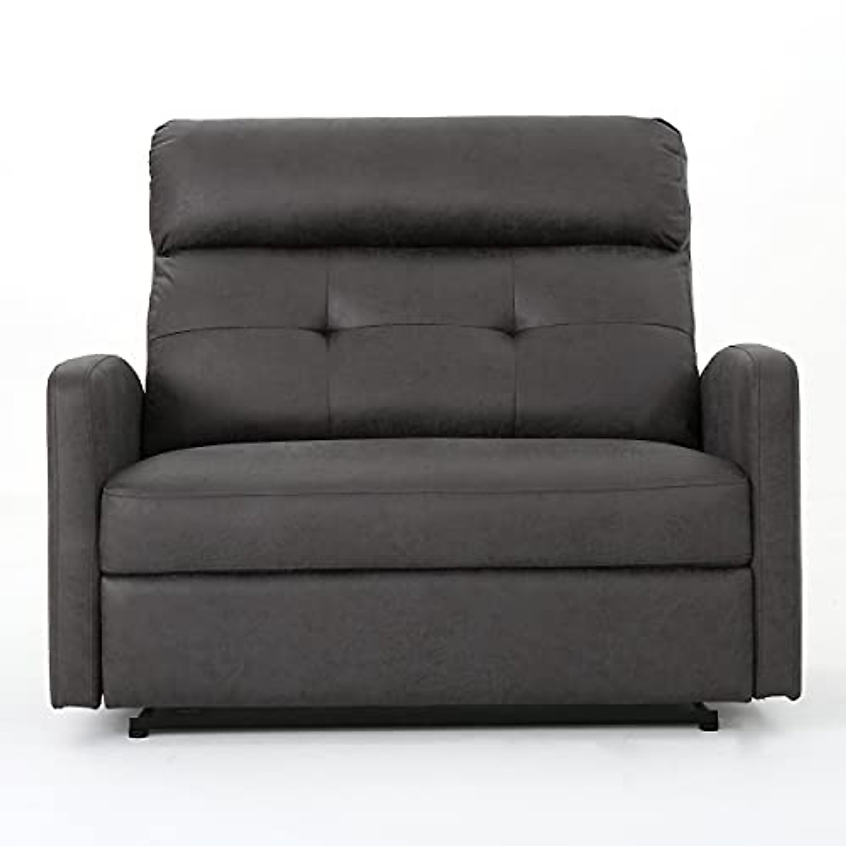 GDFStudio Hana Plush Cushion Tufted Back Loveseat Recliner (Microfiber/Slate)