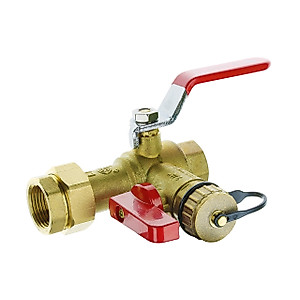 HYDRO MASTER Tankless Water Heater Service Valve Kit with Pressure Relief Valve 3/4-Inch IPS Isolator Clean Brass