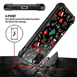DJSOK Case Compatible with iPhone 13 Pro, Christmas Snowflakes Stars Tree with 4 Corners Shockproof Protection Soft Silicone TPU Bumper and Hard PC Pattern Back Case for iPhone 13 Pro