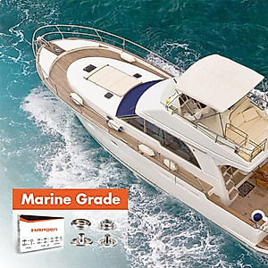 HAPDEN 160 pcs snap Buttons,snap Fasteners kit 15mm Stainless Steel Snaps Marine Grade Boat Canvas Snaps,3/8" Socket Metal Snaps for Clothing Leather Boat Cover Fabric (Regular)