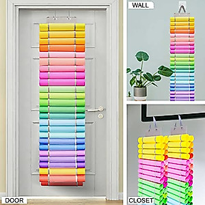 HOME SHARON Vinyl Roll Holder - 48 Rolls Storage Organizer, Nylon Organizer for Vinyl Sheet, Cardstock, Scrapbook Paper - Hanging Hook and Strap Included
