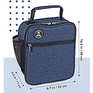 Insulated Lunch Bag for Men, Women & Kids with water bottle holder, Professional lunchbox for adults, Mens lunchbox for work, School and Outdoor Activities, waterproof insulated lunch box, Dark Blue