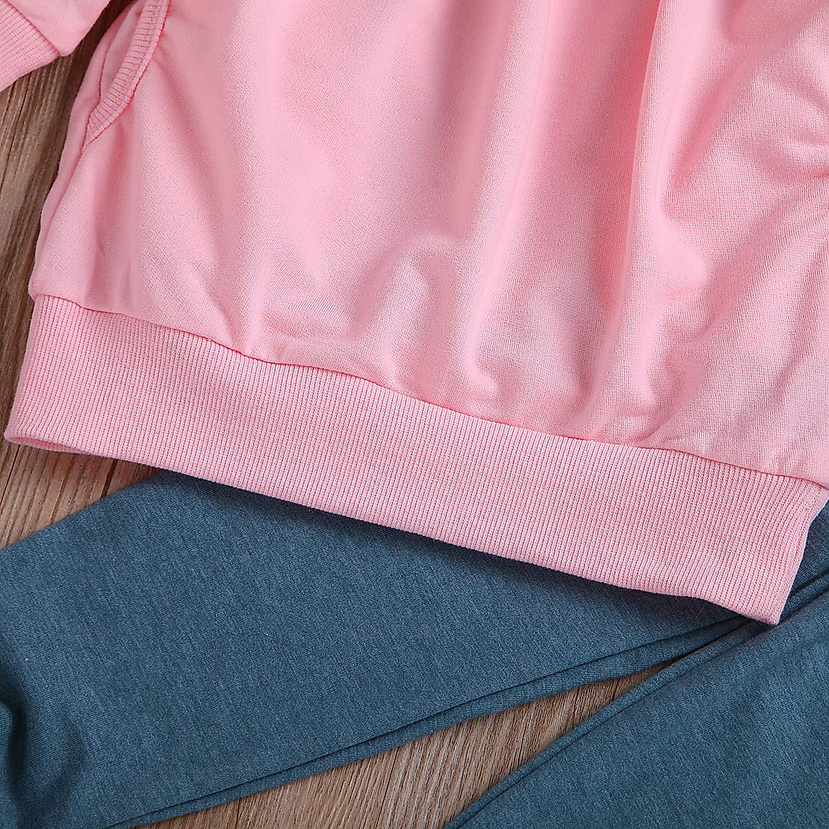 CM C&M WODRO Toddler Girls Clothes Winter Warm Long Sleeve Tops+Long Pants Set (Pink, 3-4 Years(110))