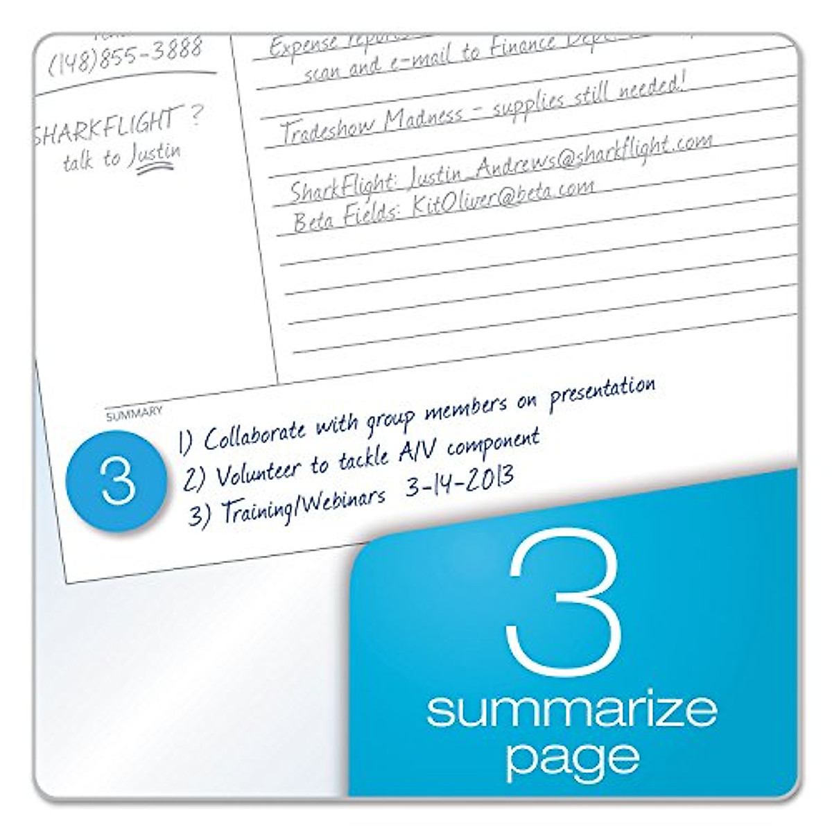 Tops Products 90223 Note-Taking System Notebk, Wire, 20 Lb, 11-Inch X9-Inch, 100Shts, We