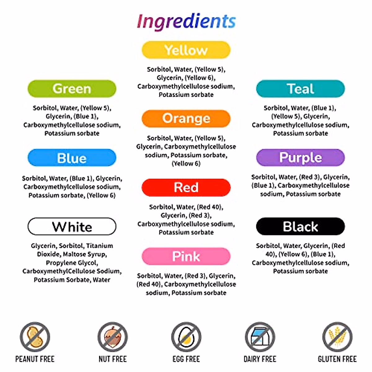 Vibrant Gel Food Coloring Set - 10 Neon Edible Colors for Baking