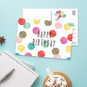 Sweetzer & Orange Happy Birthday Postcards Pack (60 Post Cards) 4x6” Postcards for Kids and Adults. 300gsm Note Cards. Happy Birthday Cards Assortment Greeting Cards. Blank Birthday Cards