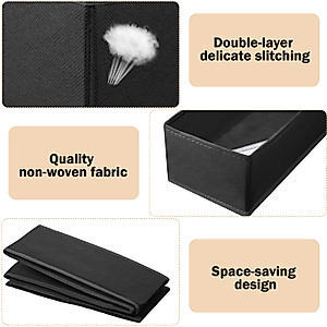 Potchen 24 Set Clothes Dresser Drawer Organizers Dividers, Nursery Organization Bin Fabric Foldable Closet Clothing Wardrobe Storage Box Container Basket for Bras Socks Underwear Bedroom(Black)