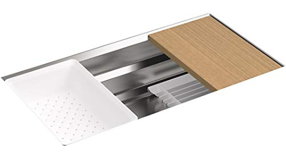 KOHLER 5540-NA Prolific Stainless Steel Workstation Sink | Quiet & Durable