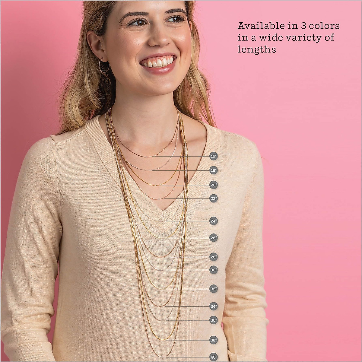 KEZEF 925 Sterling Silver Necklace for Women | Thin 0.7mm 18k Gold plated, Rose Gold chain for women, Silver chain necklace jewelry | cadena de plata 925 para hombre mujer