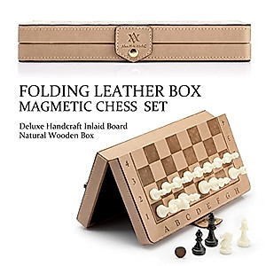 A&A Magnetic Travel Chess Set w/Folding Chess Board, Educational Toys for Kids and Adults - 8"(20cm) * 8"(20cm) Board