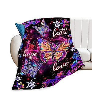 Butterfly Blanket Colorful Butterfly Fleece Throw Blanket Super Soft Cozy Warm Plush Blanket Gifts for Kids Women 40"X50"