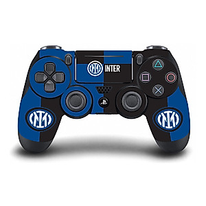Head Case Designs Officially Licensed Inter Milan Flag Badge Vinyl Sticker Gaming Skin Decal Cover Compatible With Sony PlayStation 4 PS4 Console and DualShock 4 Controller Bundle