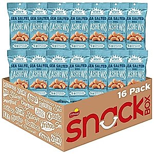 Nut Harvest, Sea Salted Whole Cashews, 2.25 Ounce (Pack of 16)