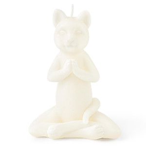 6sisc Zen Cat Candle Yoga Meditation Pose Aesthetic Candles Pine Fragrance Natural Soy Wax Aromatherapy Handmade Candle Table Art Decorative Sculpture for Modern Home Bedroom Bathroom Birthday Gifts