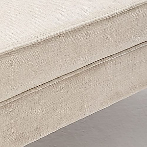 Andeworld Modern Tufted Loveaseat Settee Sofa Bench High Back for Dining Living Room Hallway or Entryway Seating(Beige 1)