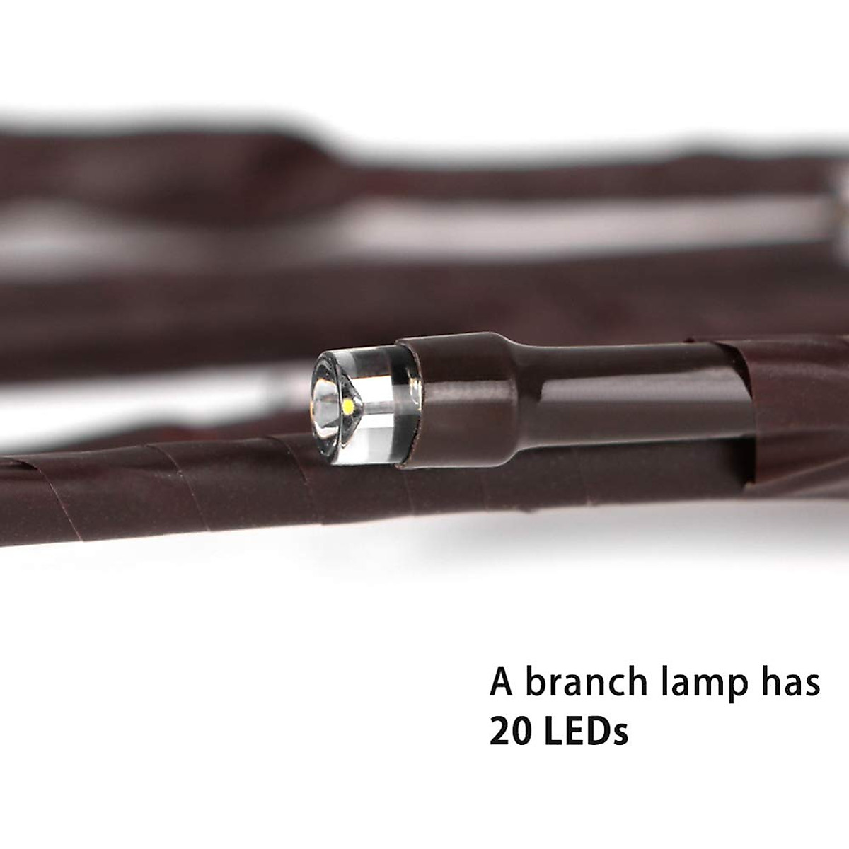 DK177 2 Pack Led Branch Light Battery Operated Lighted Branch Vase Filler Willow Tree Artificial Little Twig Power Brown 30 Inch 20 LED for Home Romantic Decoration, Warm White