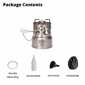 IWALKER G43S Portable Camping Backpacking Stove | Outdoor Gasoline Stove Silent Burner| With Spare Valve Parts BURNER JET NOZZLE NEEDLE for Hiking Travel Picnic Emergency