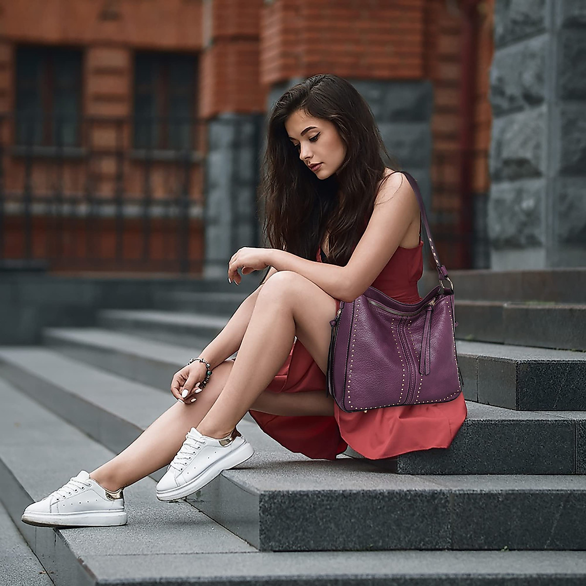 Montana West Womens Purses and Handbags Crossbody Hobo Bags Leather Shoulder Satchel Purses for Women Purple