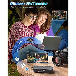 NewQ Filehub AC750 Travel Router: Portable Hard Drive SD Card Reader & Mini WiFi Range Extender for Travel | Wireless Access External Harddrive & USB Storage Device to Backup Photo & Files from iPhone