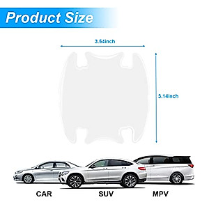 4PCS Car Door Bowl Scratch Protector, 3D Transparent Auto Door Handle Cup Stickers, Waterproof Anti-Scratch Door Handle Paint Cover Guard Protective Film for Most Cars, Trucks, SUV, Van (Clear)
