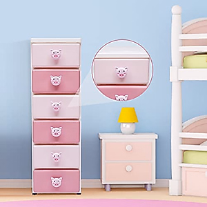 Plastic Drawers Dresser with 6 Drawers, Plastic Tower Closet Organizer with Removable Wheels Suitable for Condos Dorm Rooms Bedrooms Nurseries Playrooms Entryways, 11.8" L x 15" W x 37.4" H