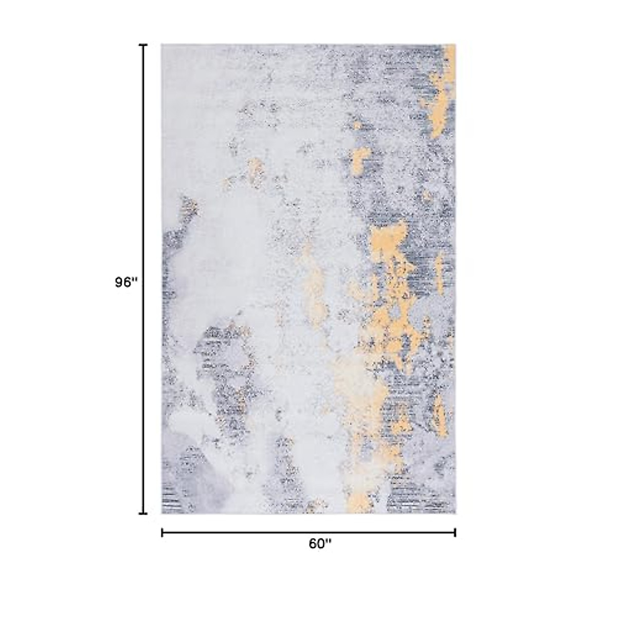 SAFAVIEH Tacoma Collection Area Rug - 5' x 8', Grey & Gold, Modern Abstract Design, Non-Shedding & Easy Care, Machine Washable Ideal for High Traffic Areas in Living Room, Bedroom (TAC803F)