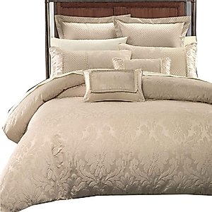 Royal Hotel Bedding 7PC- King/Cal-King Sara Jacquard Duvet Cover Set