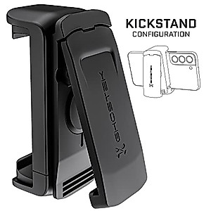 Ghostek UNIVERSAL HOLSTER with 360-Degree Swivel Belt Clip and Built-In Kickstand Designed to Fit Any Phone or Case up to 3.7-IN Wide with Rubberized Sides to Keep Your Device Secure (2nd-Gen) (Black)