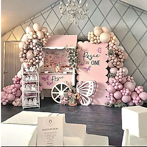 Boho Blush Balloon Garland Arch Kit- Double-stuffed Nude Dusty Pink White Rose Gold Metallic Balloons for Birthday Bridal Baby Shower Wedding Party Decorations