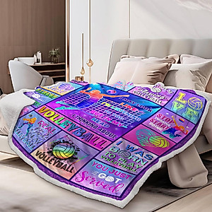 NTMANON Volleyball Blanket,Volleyball Gifts,Volleyball Gifts for Teen Girls Team,Gifts for Volleyball Lovers Blanket,Volleyball Blanket Gifts,Soft Warm Throws Blankets for Home Bedroom Sofa 50"x 60"