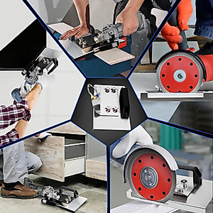 Angle Grinder Stand Set, 6pcs for Tile 45° Chamfer Cutting, Angle Grinder Stand Grinder Holder, Special Cutting Bracket, 45 Degree Tile Chamfering Tool with Blue Base Plate for 100-type Angle Grinders