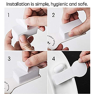 3 Pcs Fashion Pattern Toilet Seat Lifter,Avoid Touching Toilet Seat Handle Seat Cover Lifter,Handle Hygienic Clean, Toilet lid handle,Adhesive,Hygiene(Three-Design) White