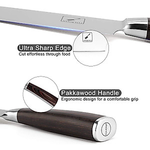 imarku Chef Knife - Pro Kitchen Knife 8 Inch Chef's Knives Japanese SUS440A Stainless Steel Sharp Paring Knife with Ergonomic Handle (Brown Handle)