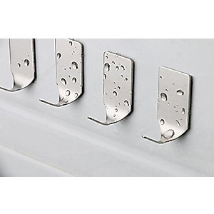 TOGU SUS 304 Stainless Steel Self Adhesive Hook Heavy Duty Wall Hooks Nail-Free Waterproof Stick On Bathroom Kitchen Door for Keys Hats Towel Coats, Brushed Finish,12pcs