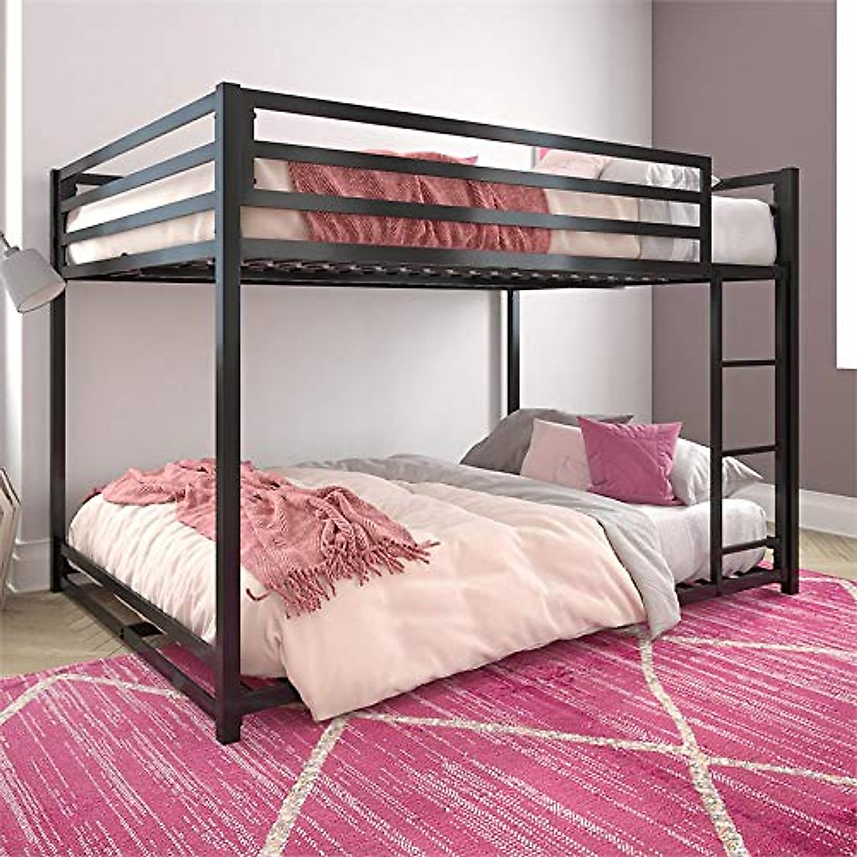 DHP Mabel Full Over Full Metal Bunk Bed in Black